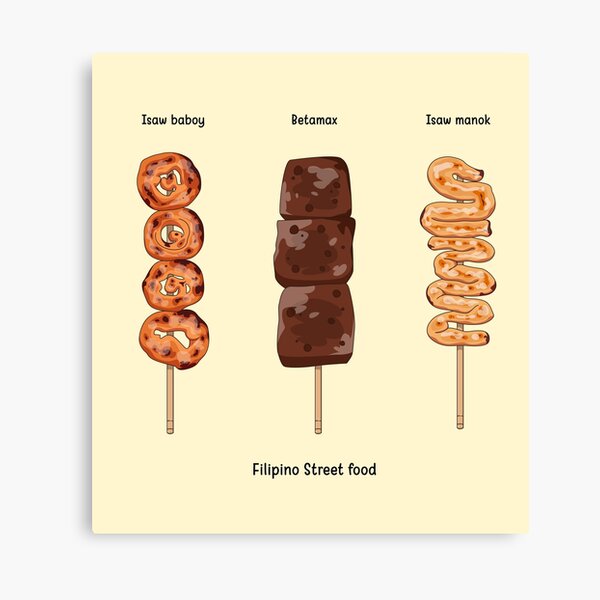 "Filipino street food inihaw art" Canvas Print for Sale by Yangartworks ...