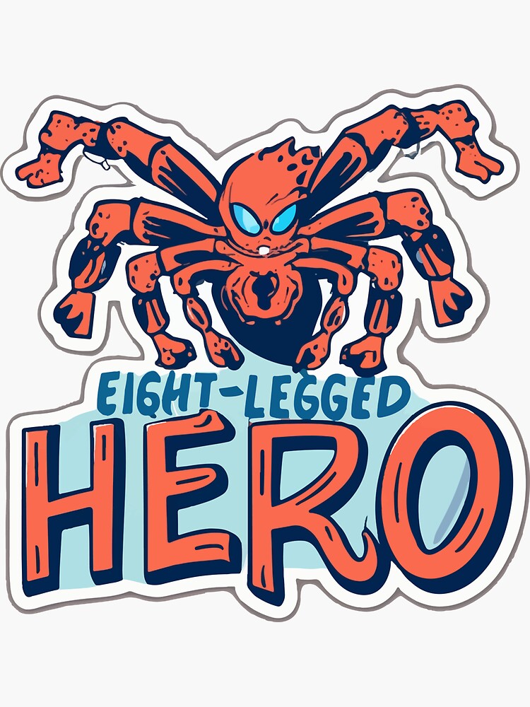 "Eight-legged Hero - Superhero Tarantula in Flight" Sticker for Sale by ...