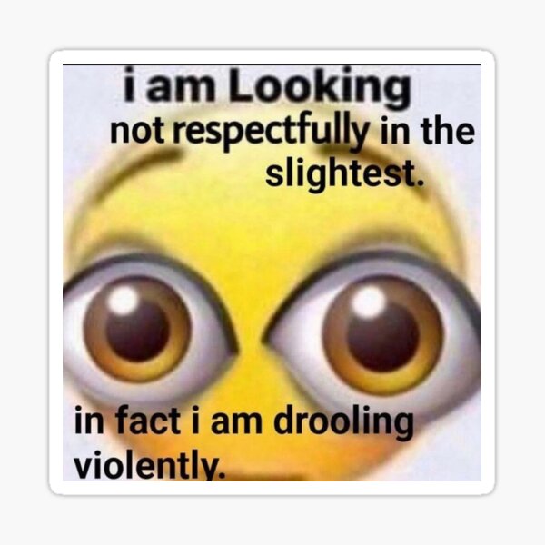 "Not Looking respectfully big eyed meme sticker " Sticker for Sale by ...