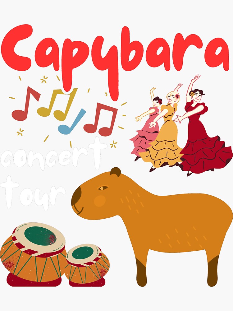 "Capybara Concert Tour gifts" Sticker for Sale by byMartha | Redbubble