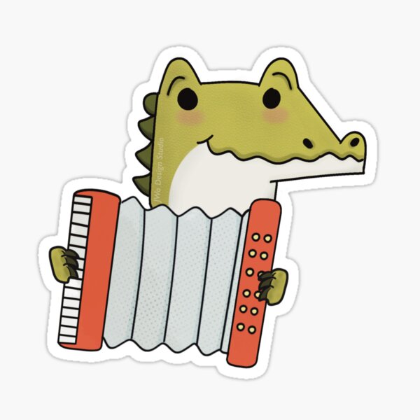 "Alligator Play the Accordion " Sticker for Sale by JWoDesign | Redbubble