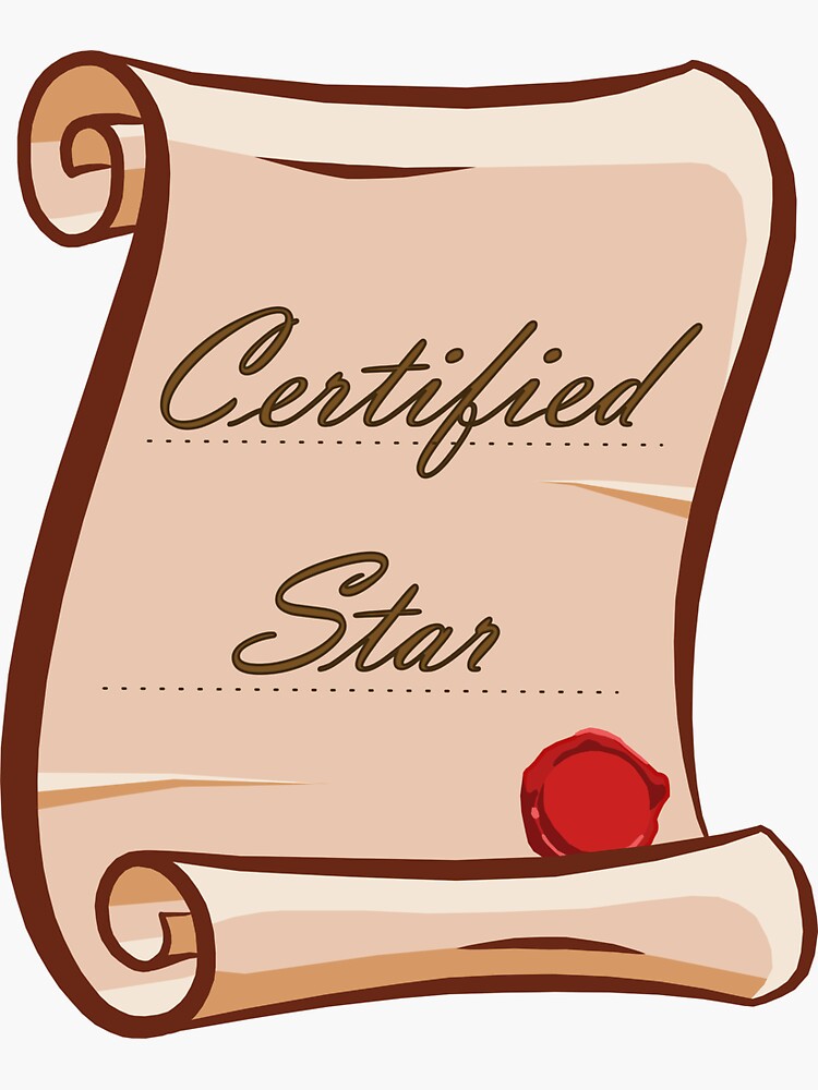 "Certified Star Qualification Scroll" Sticker for Sale by Jovie-Patch ...