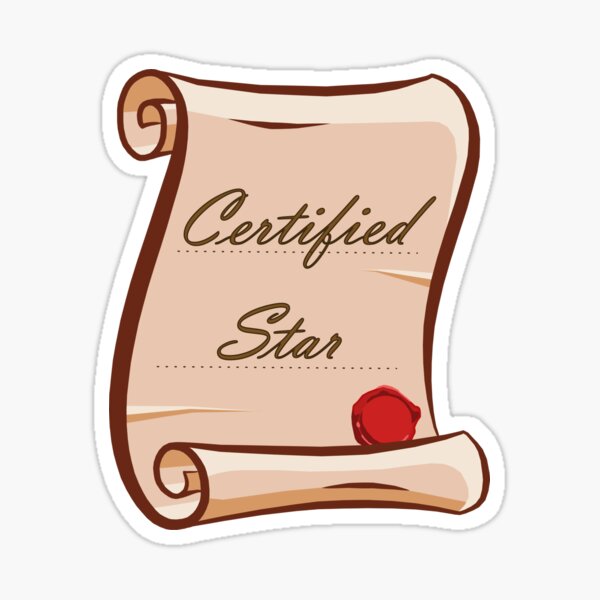 "Certified Star Qualification Scroll" Sticker for Sale by Jovie-Patch ...