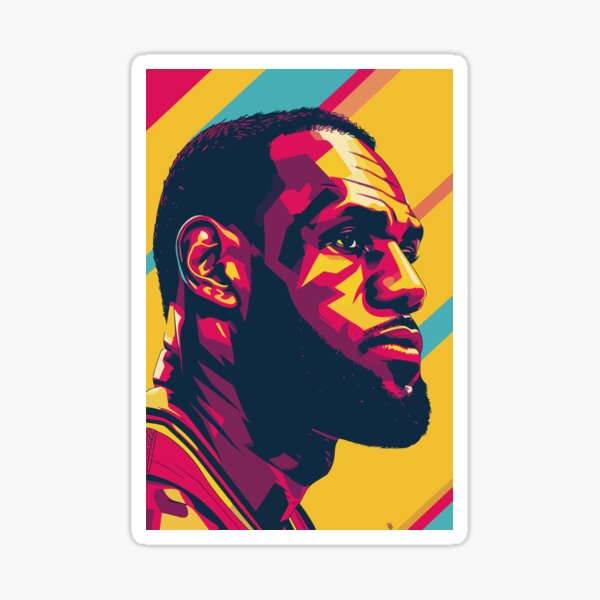 "King Lebron James Poster Illustration" Sticker for Sale by Gregory ...