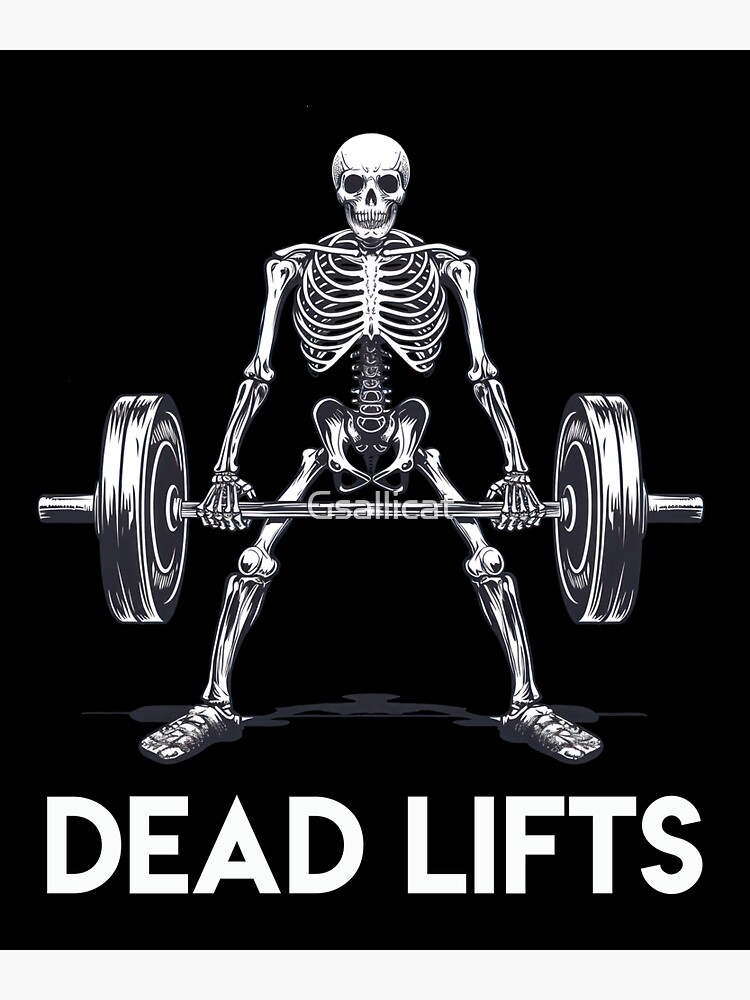 "Dead Lifts Weight Lifter Skeleton" Sticker for Sale by Gsallicat ...