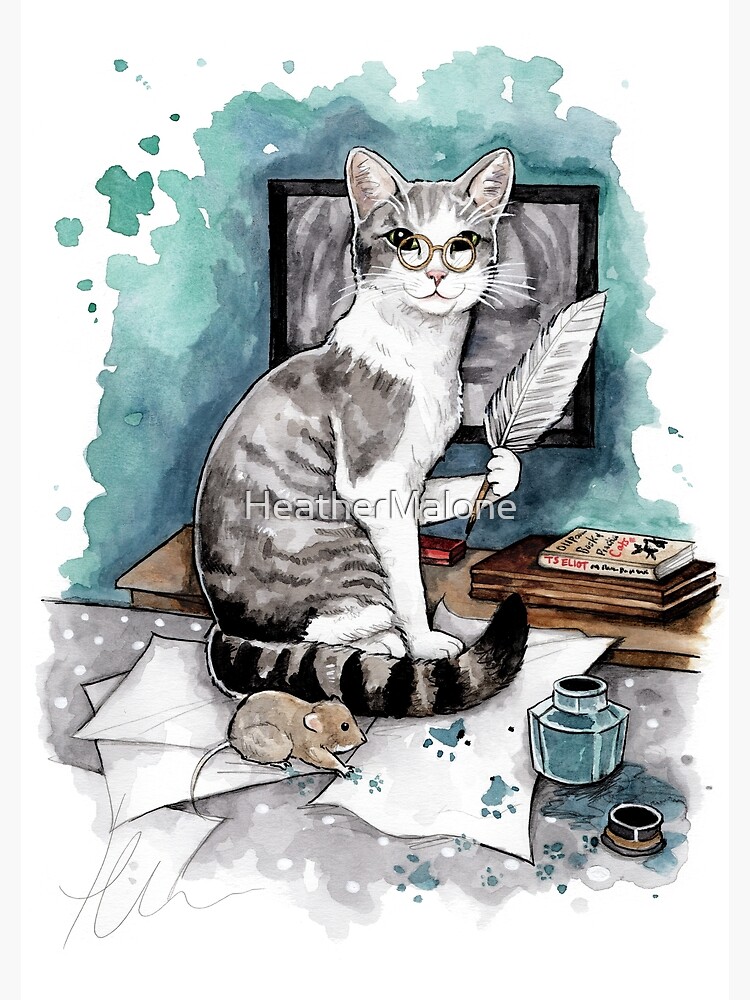 "Cat & Quill" Greeting Card for Sale by HeatherMalone | Redbubble