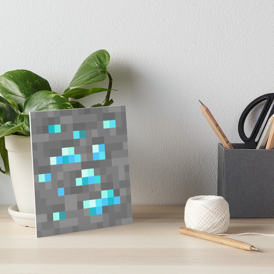 "minecraft diamond block" Sticker for Sale by Margaritta | Redbubble