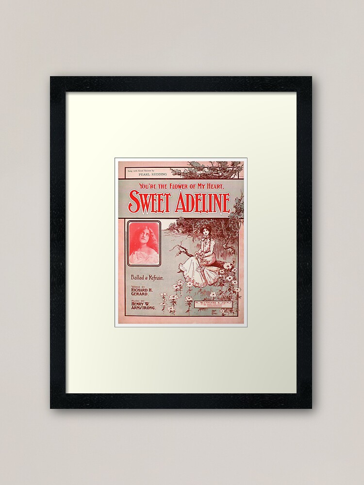"Vintage Sheet Music Songbook Cover Sweet Adeline 1903" Framed Art ...