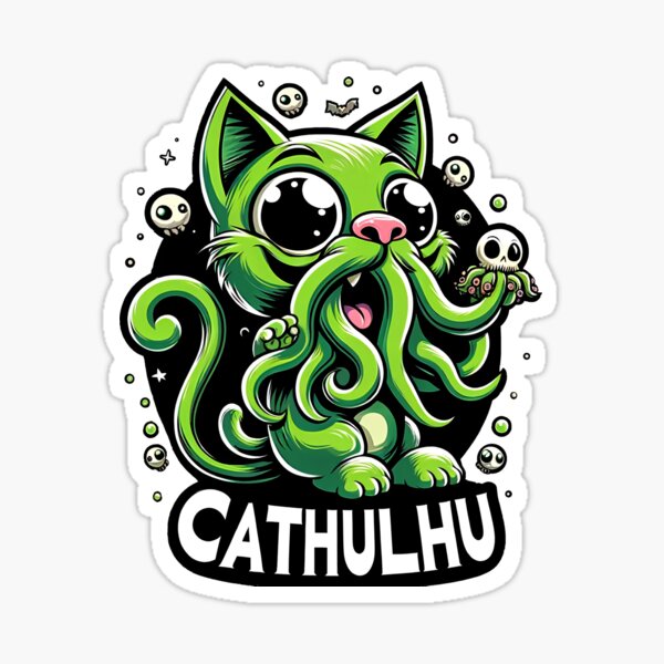 "Cute Cathulhu Kawaii Cat Funny Cthulhu " Sticker for Sale by Shirt ...