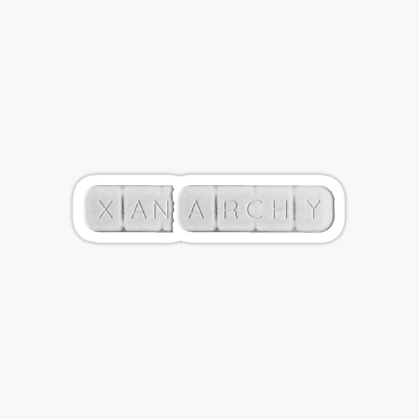 "Xanarchy Xanax Bar" Sticker for Sale by hypetype | Redbubble