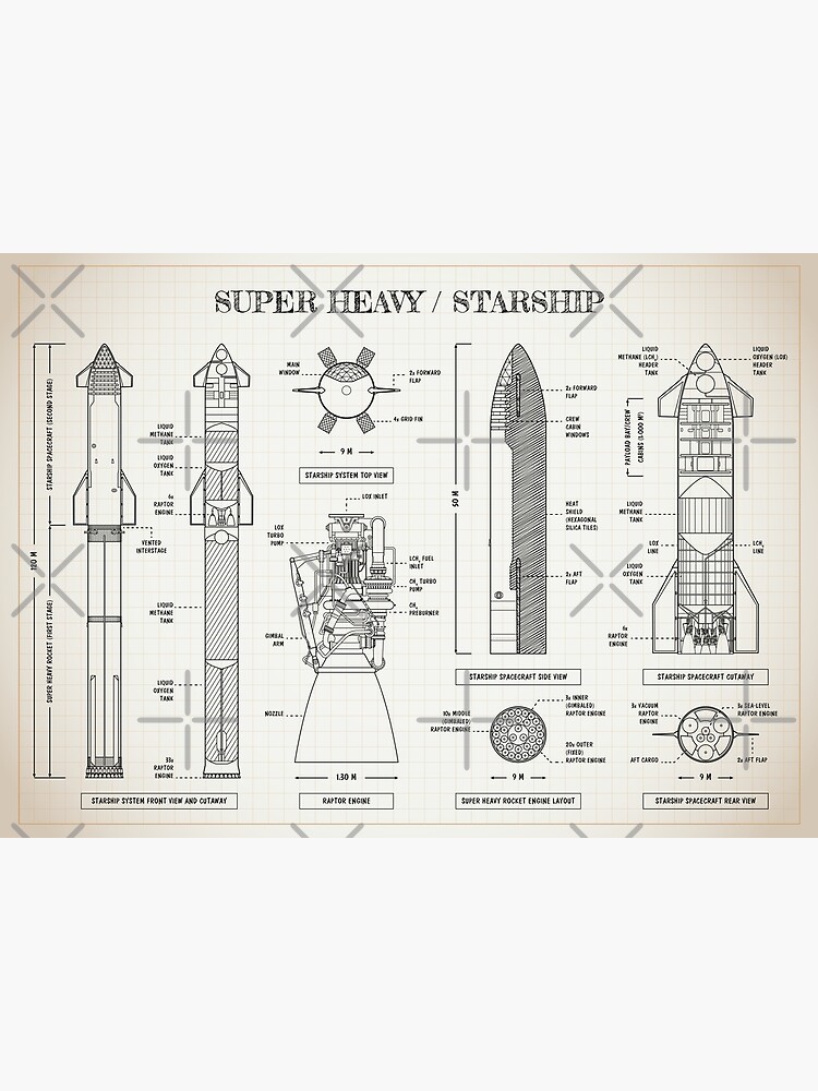 Starship Rocket Drawing