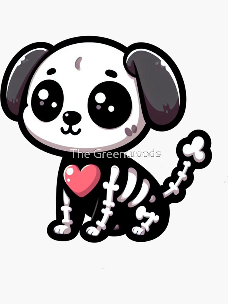 "Skeleton doggo" Sticker for Sale by TheGreenwoods | Redbubble