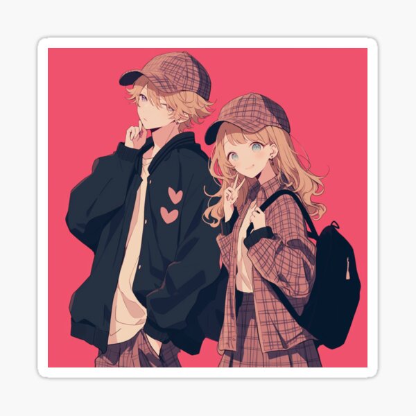 "Cute Anime couple" Sticker for Sale by MendaciousMina | Redbubble