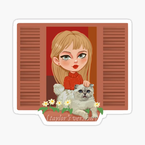 "Taylor Swift and Olivia Benson (cat) - Chibi Anime Fanart " Sticker ...