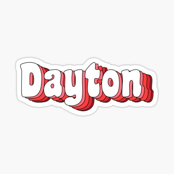 "Dayton University Retro Lettering" Sticker for Sale by sflissler ...