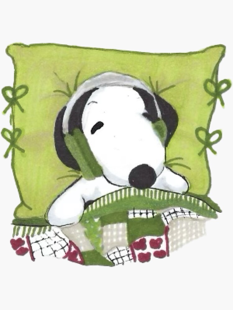 "Sleepy Eeepy Snoopy " Sticker for Sale by danie dee | Redbubble