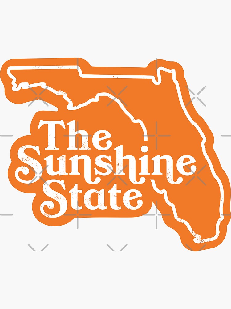 "Florida The Sunshine State Vintage State Outline" Sticker for Sale by ...