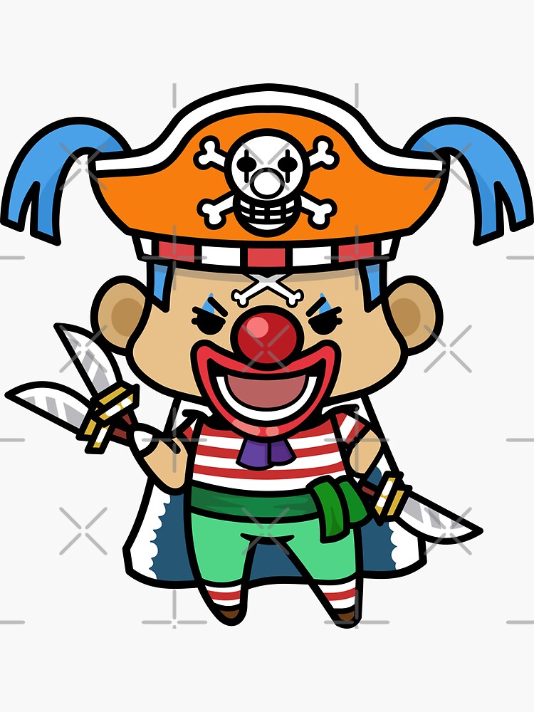 "Buggy the Star Clown chibi One Piece" Sticker for Sale by Artyssytb ...