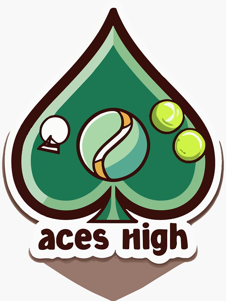 "Aces High Tennis Ball and Poker Theme Design" Sticker for Sale by ...