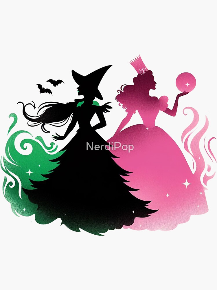 "Elphaba & Glinda Wicked the Musical" Sticker for Sale by NerdiPop ...