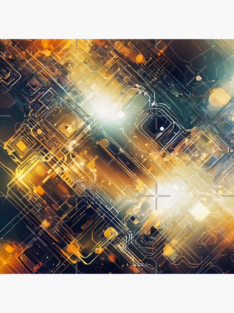 "An integrated circuit with a ray of light emanating from inside ...