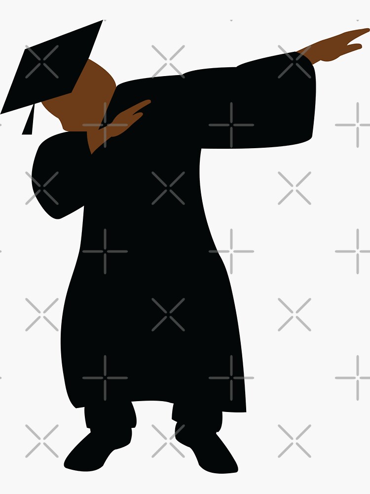 "HBCU Black Man Graduate Dabbing Graduation Cap & Gown" Sticker for ...
