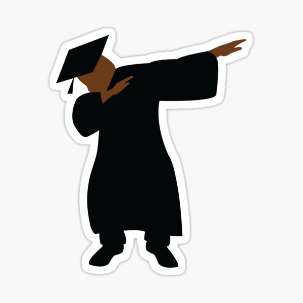 "HBCU Black Man Graduate Dabbing Graduation Cap & Gown" Sticker for ...