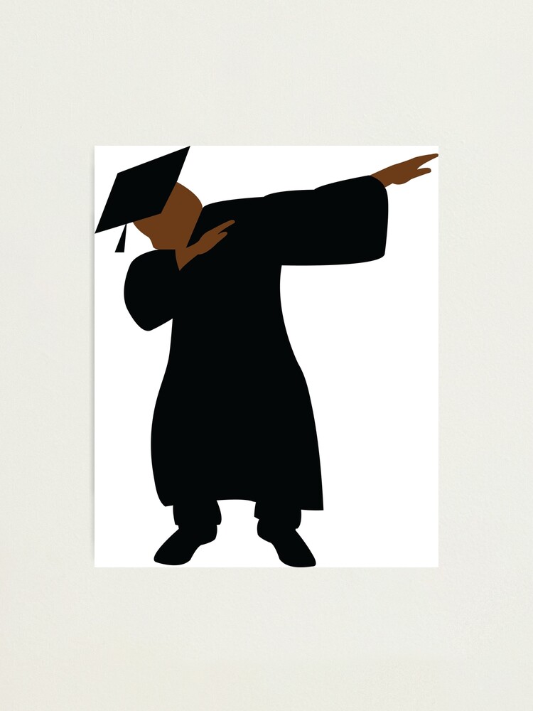 "HBCU Black Man Graduate Dabbing Graduation Cap & Gown" Photographic ...