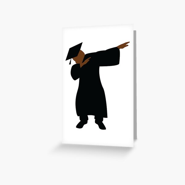 "HBCU Black Man Graduate Dabbing Graduation Cap & Gown" Greeting Card ...