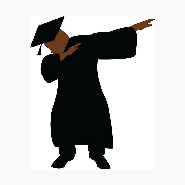 "HBCU Black Man Graduate Dabbing Graduation Cap & Gown" Photographic ...