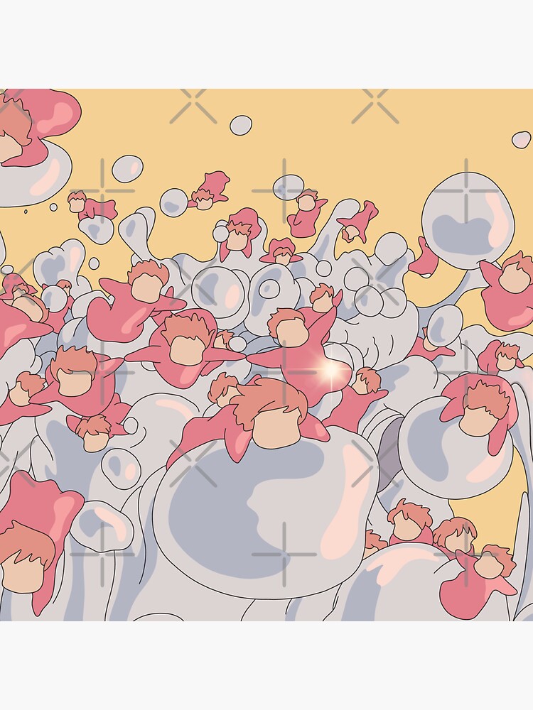 "Ponyo Movie Art" Sticker for Sale by Papaink | Redbubble
