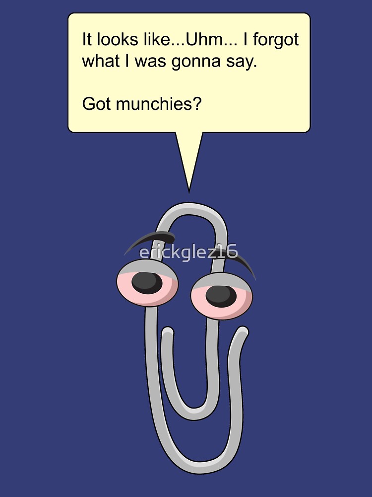 "High Clippy" T-shirt for Sale by erickglez16 | Redbubble | clippy t ...