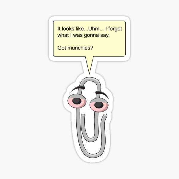 "High Clippy" Sticker for Sale by erickglez16 | Redbubble