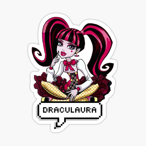 "Draculaura with 'Draculaura' Text Bubble #3" Sticker for Sale by ...