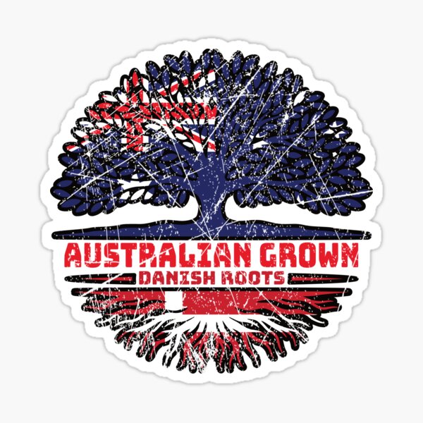 "Danish Denmark Australian Australia Tree Roots Flag" Sticker for Sale ...