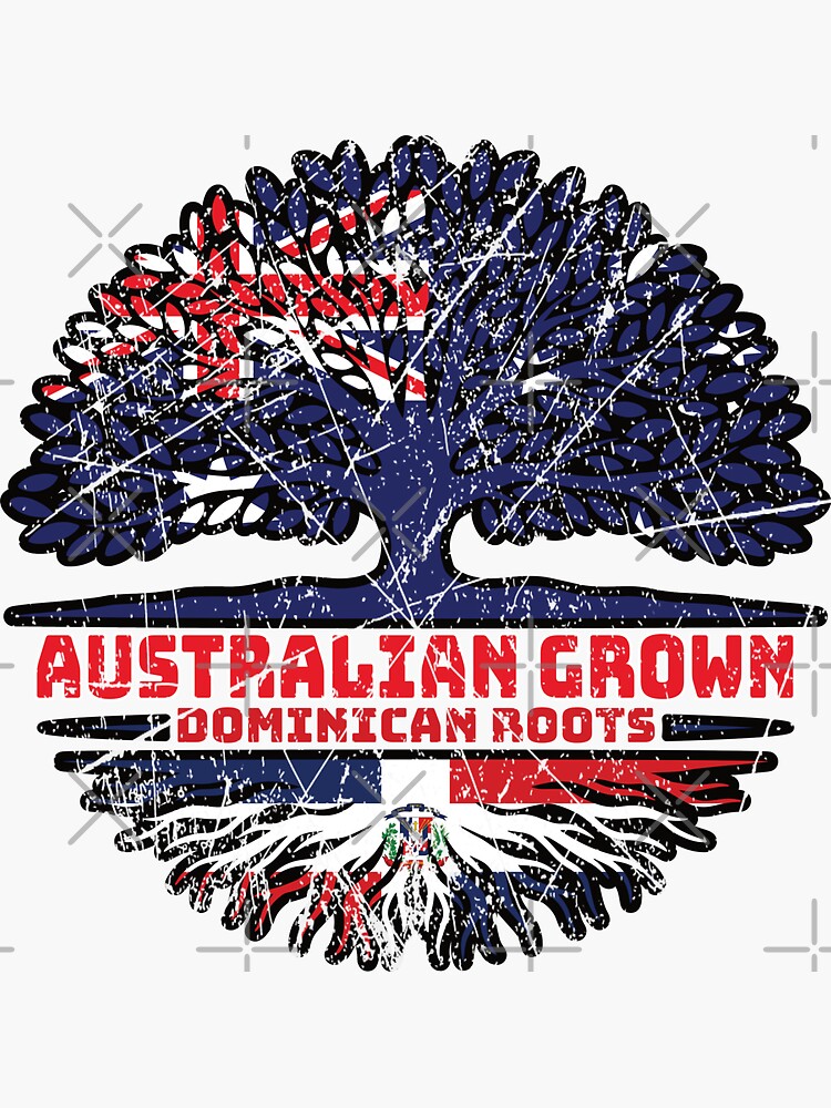 "Dominican Republic Australian Australia Tree Roots Flag" Sticker for ...