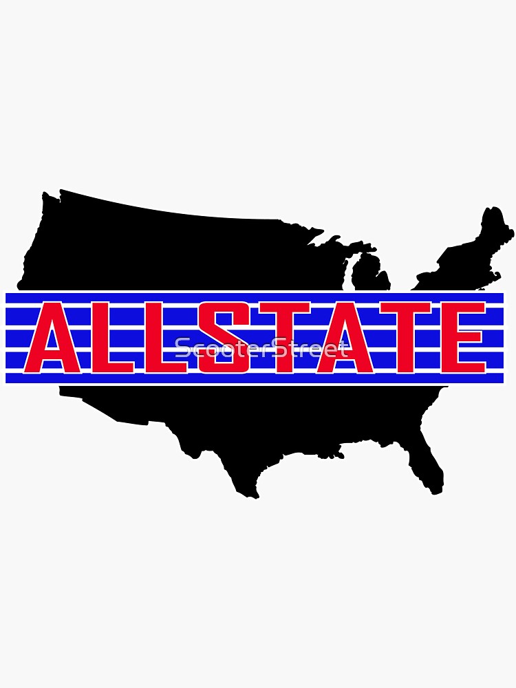 "Allstate Style Sticker - Red, Blue and White" Sticker for Sale by ...