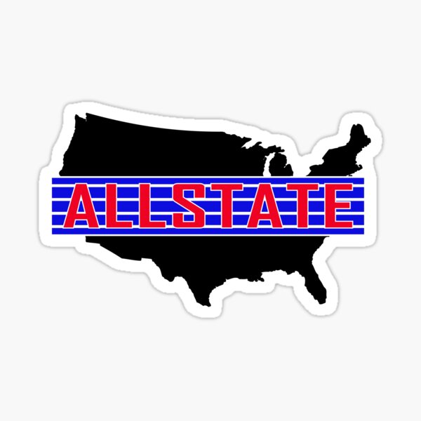 "Allstate Style Sticker - Red, Blue and White" Sticker for Sale by ...