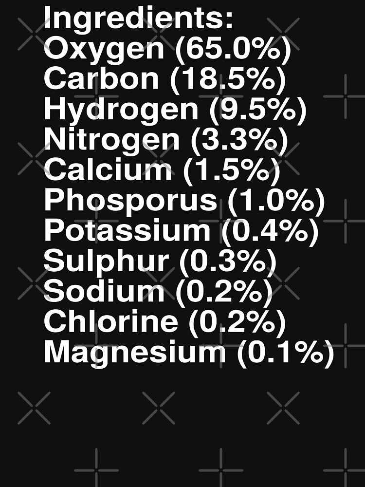 "Human Ingredients" T-shirt for Sale by everything-shop | Redbubble ...