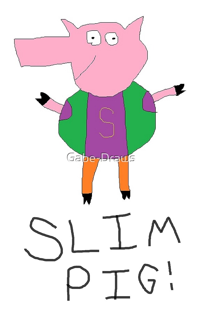 "Slim Pig with Title" by Gabe-Draws | Redbubble
