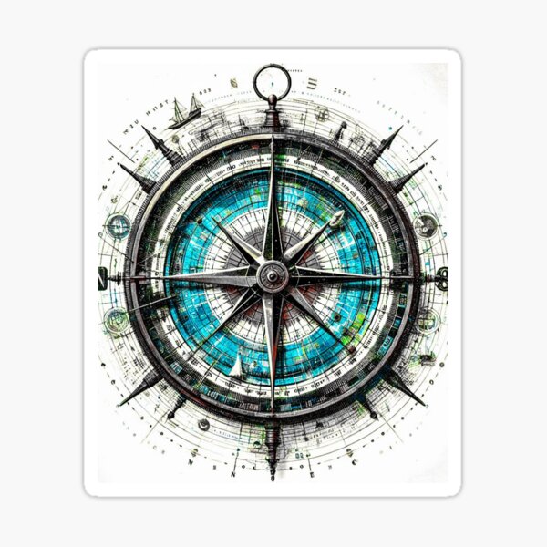 "COMPASS" Sticker for Sale by MargoGallery | Redbubble