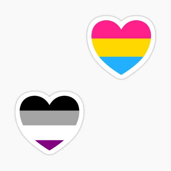 "Asexual Panromantic Hearts" Sticker for Sale by IdeasForArtists ...