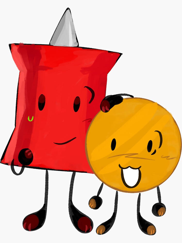"Coiny and Pin [ BFDI / BFB ]" Sticker for Sale by Gablunger | Redbubble