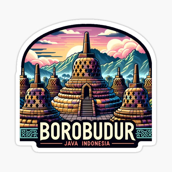"Borobudur Java Indonesia" Sticker for Sale by LoveLabDesign | Redbubble