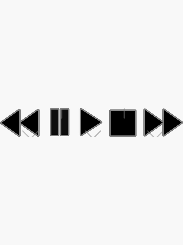"Music Player Control Buttons" Sticker for Sale by Jerome Manuel ...