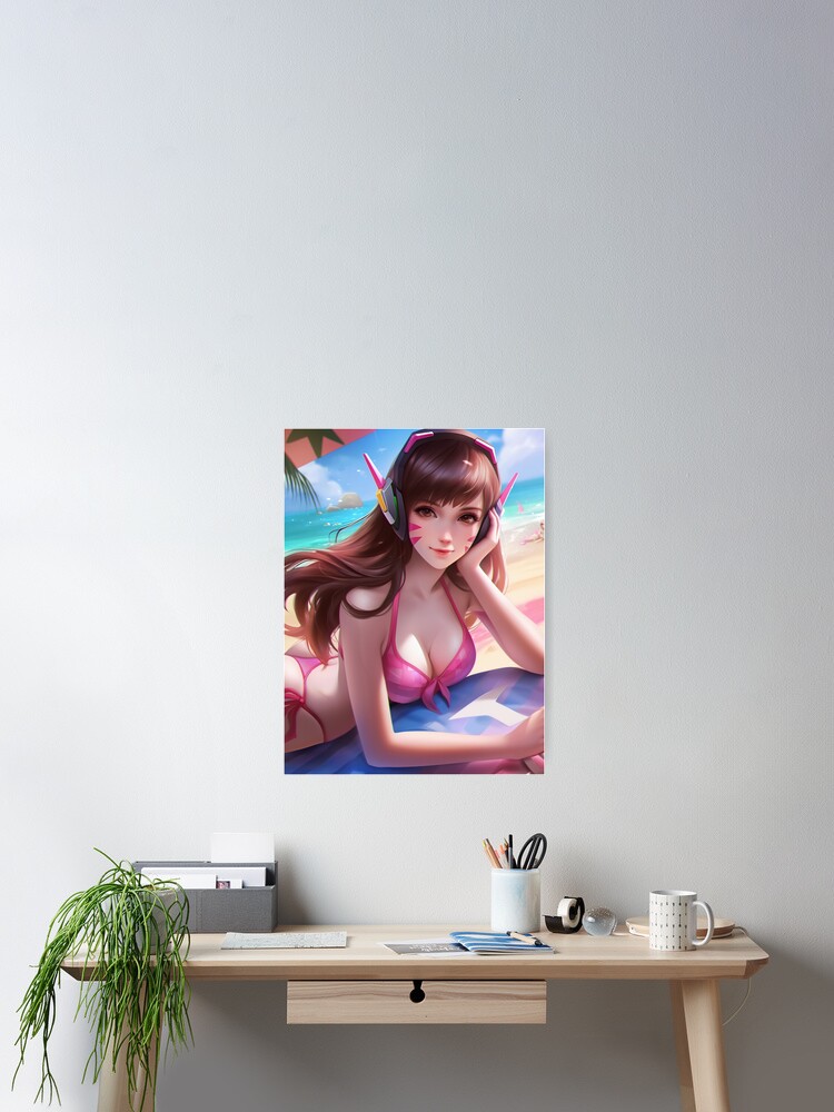 "Swimsuit Dva V2" Poster for Sale by WaifuDreamland | Redbubble