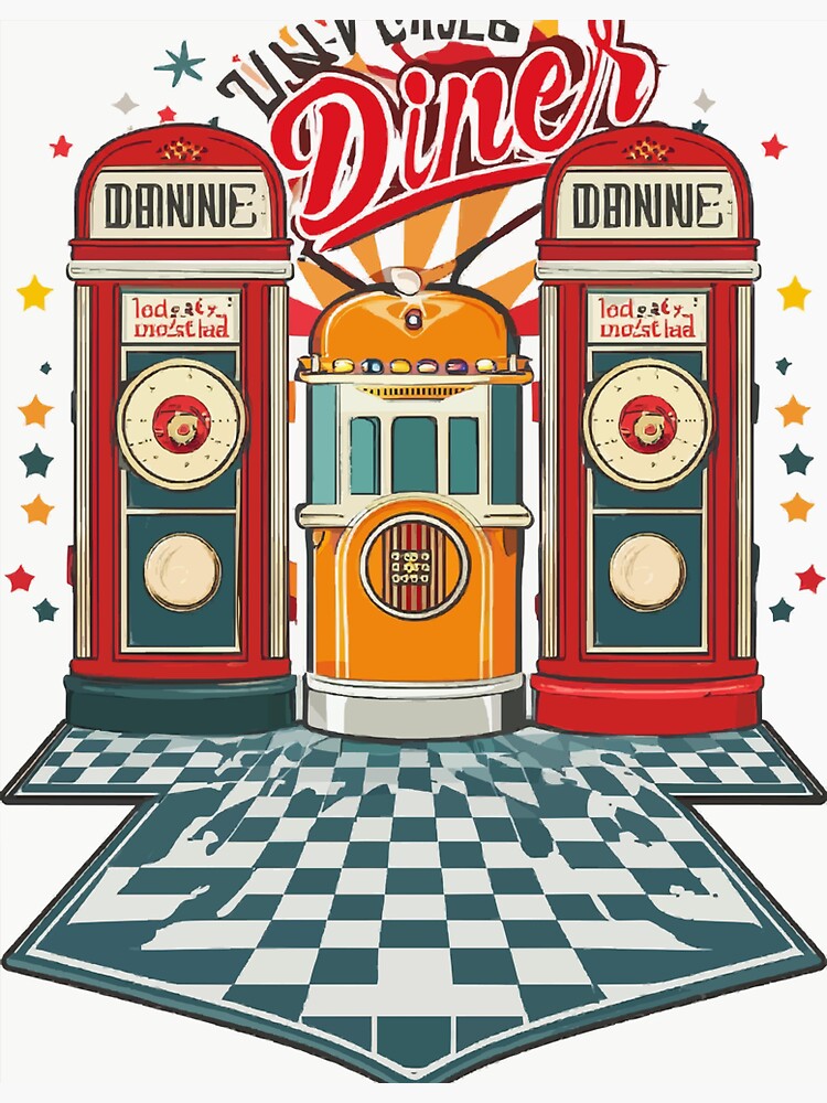 "Diner Days: Vintage Diner Art" Sticker for Sale by bb-15artstudio ...