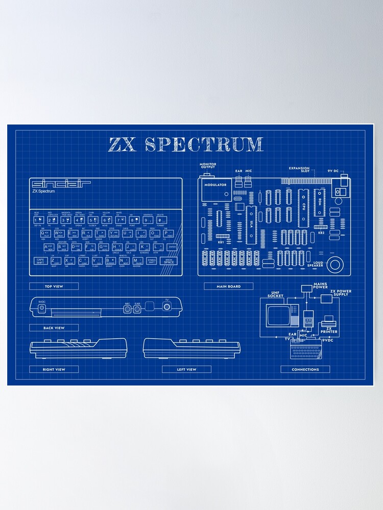 Zx Spectrum Computer Schematic City Prints The Masters Of Pixel Art