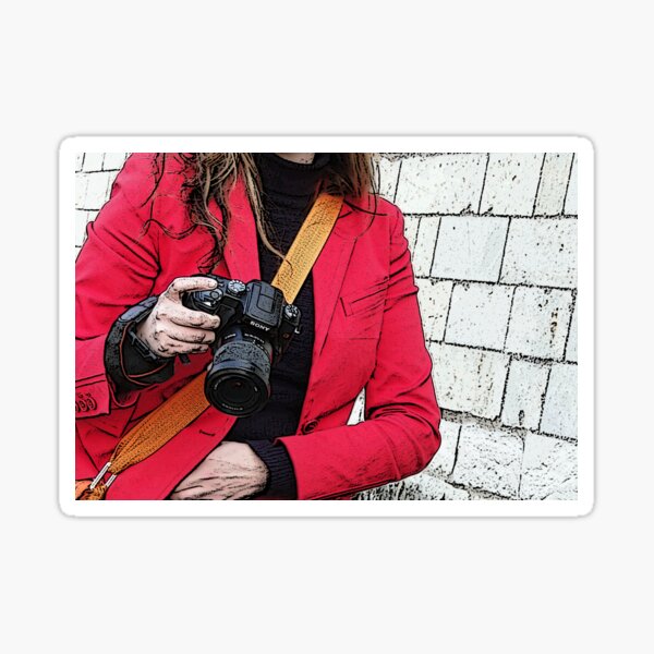 "Photography portrait female photographer in action " Sticker by Carré ...