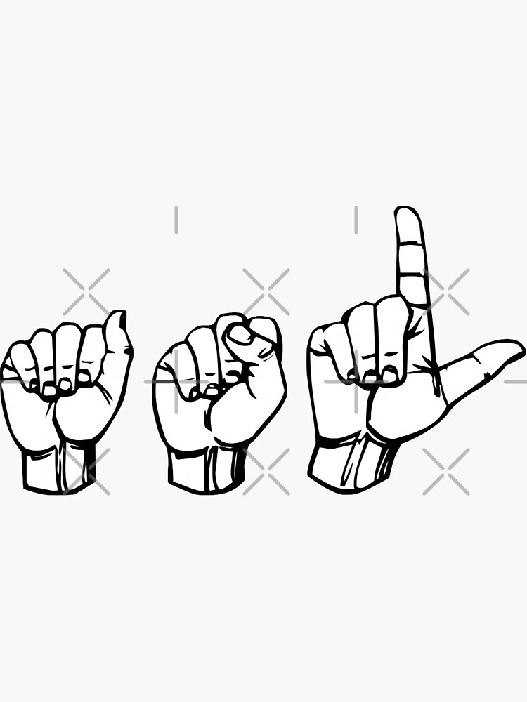 "ASL Fingerspelling" Sticker for Sale by Nyle Doré | Redbubble